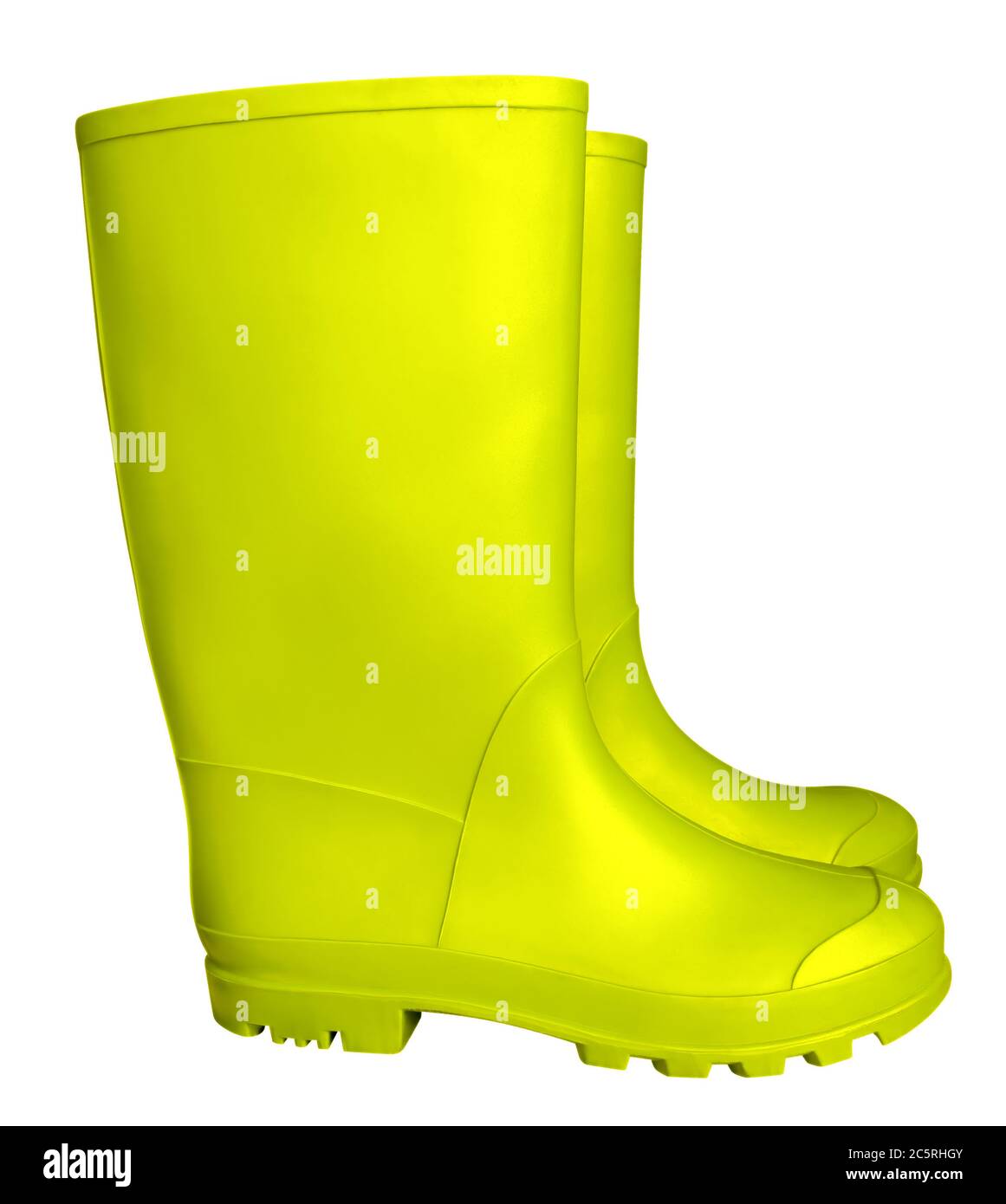 Yellow rubber boots isolated on white. Clipping path included Stock ...