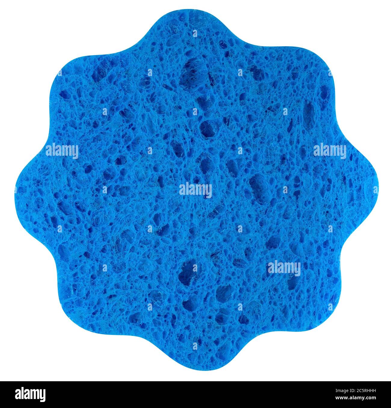 Blue sponge isolated over white background. Clipping path included ...