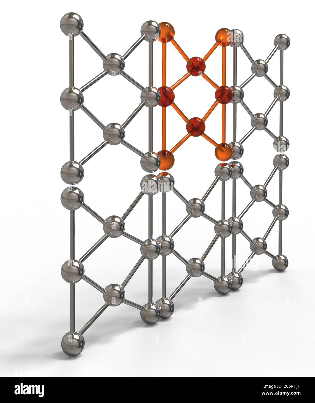 3d render illustration of molecular mesh structure isolated on white ...