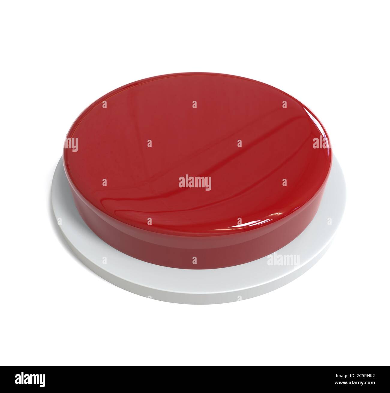 3d rendering of a red button with no text written on it isolated on ...