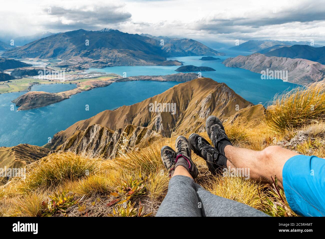 Wanderlust adventure and hiking travel vacation concept with hikers ...