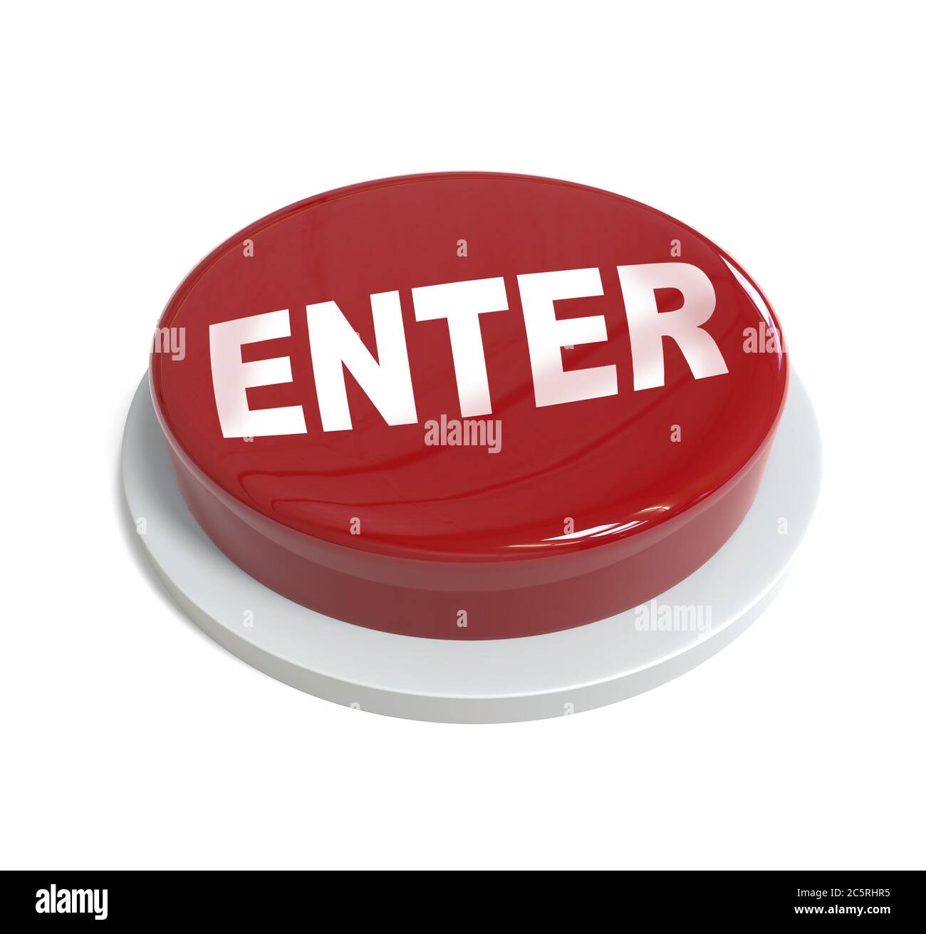 3d rendering of a red button with enter word written on it isolated on ...
