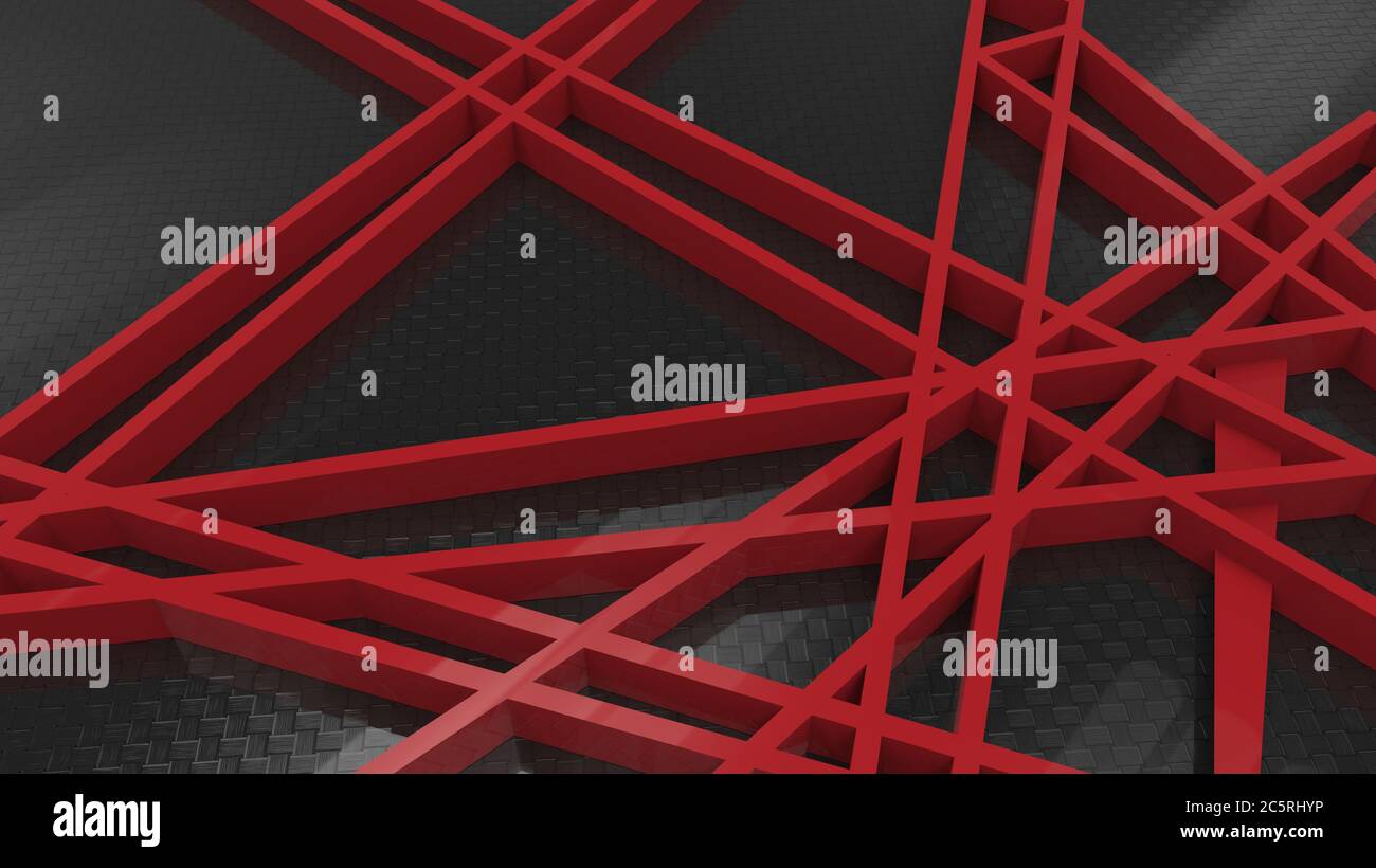 3d render of red chaos mesh isolated on black background Stock Photo ...