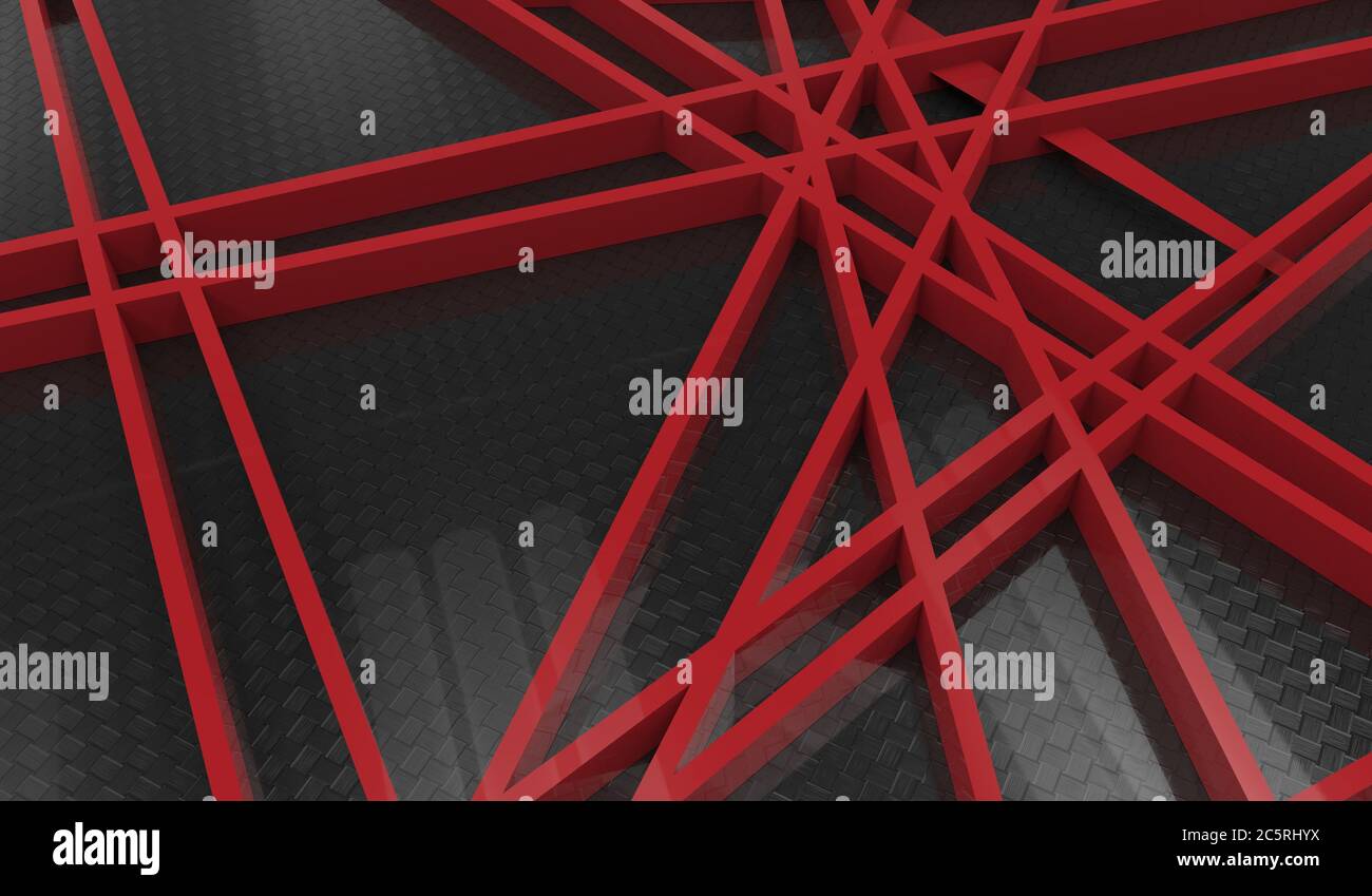 3d render of red chaos mesh isolated on black background Stock Photo ...