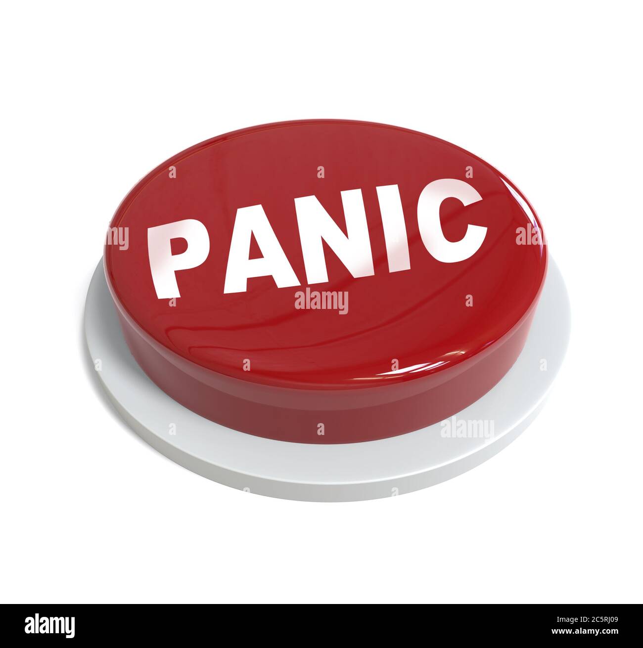 3d rendering of a red button with panic word written on it isolated on ...
