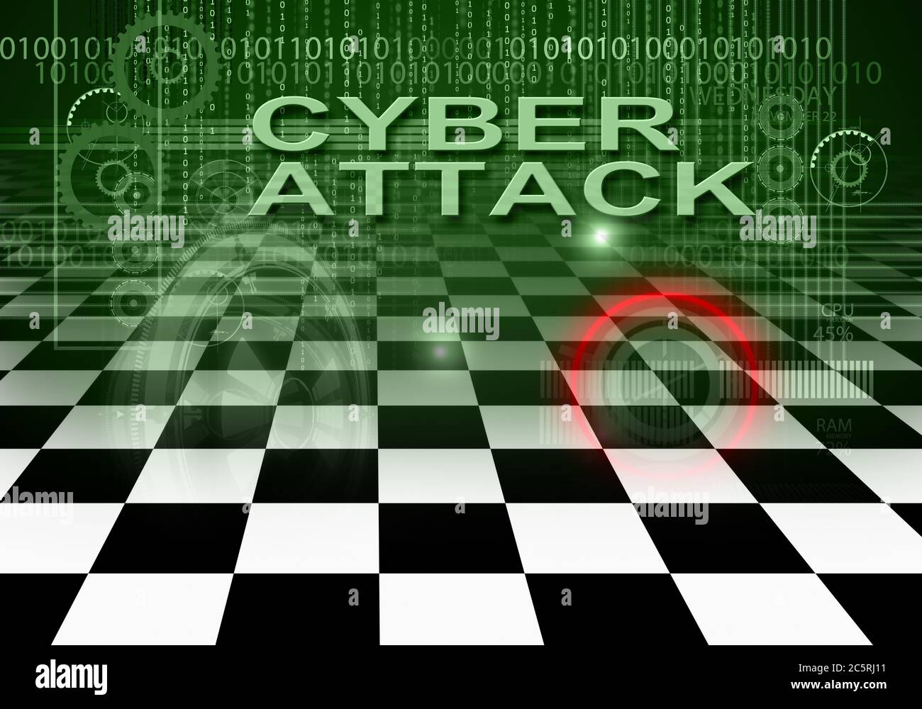 3d rendering of hi tech infographics of cyber attack Stock Photo - Alamy