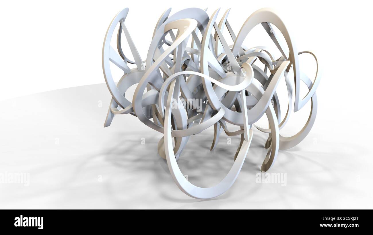 3d rendering of abstract organic looking geometry forms isolated on ...