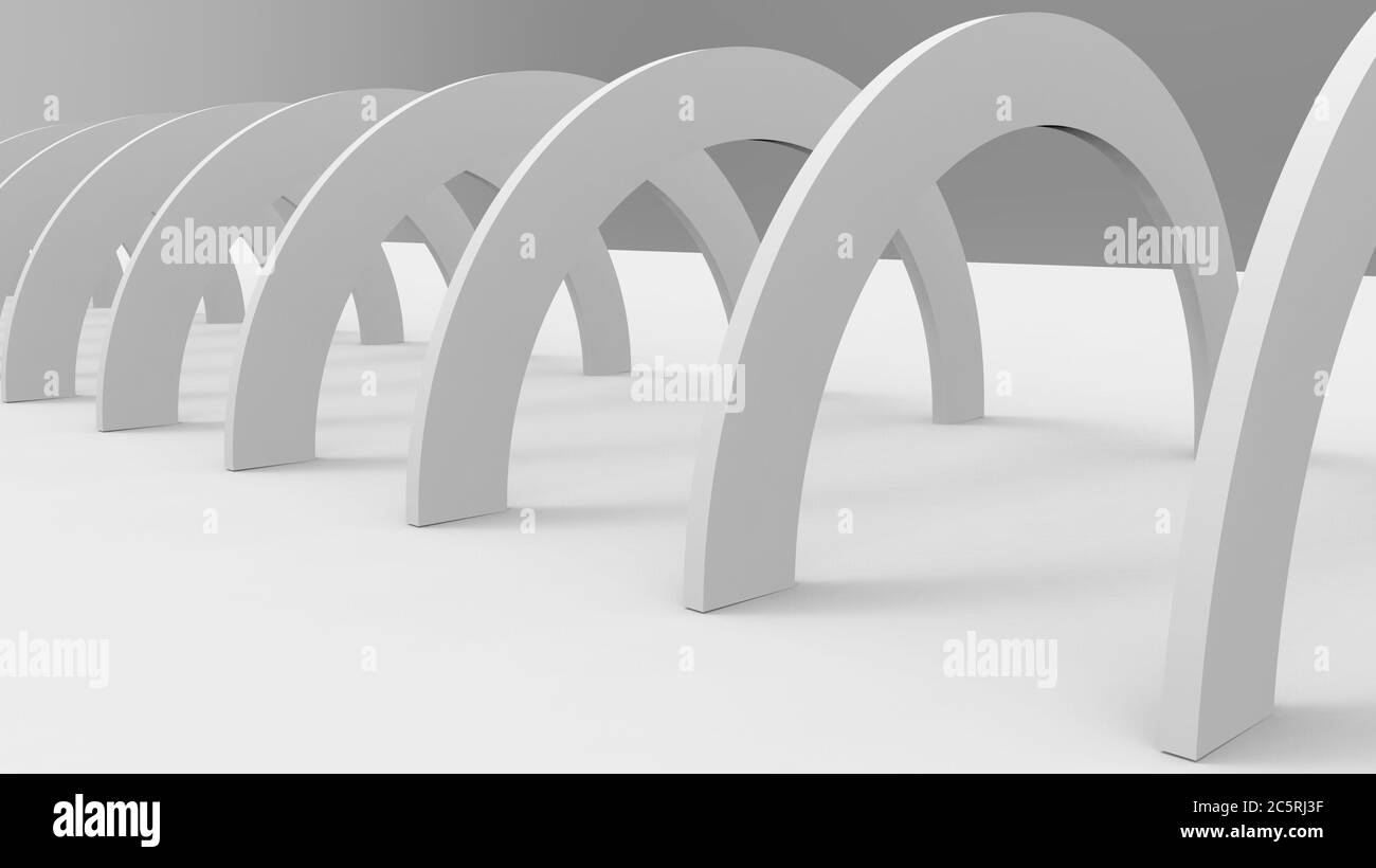 3d Rendering of White Arch Construction. Abstract Architecture ...