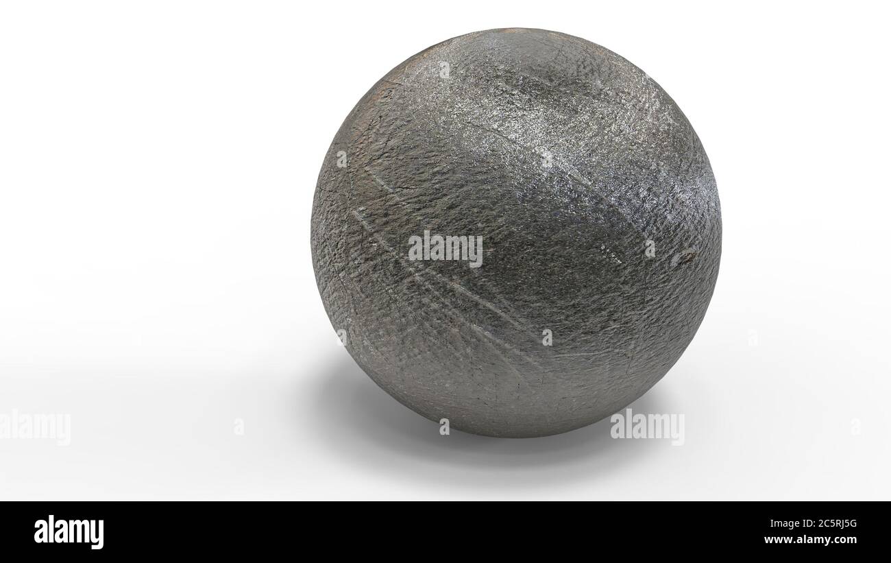 3D digital render of sphere with reflection isolated over white ...