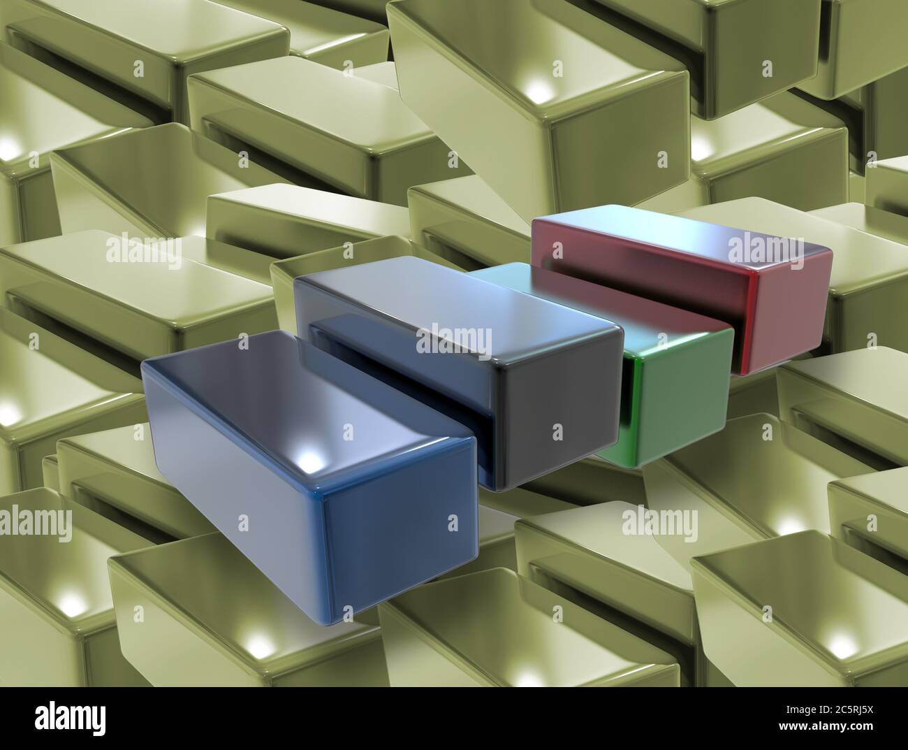 3D render - model of cubes isolated on white Stock Photo - Alamy