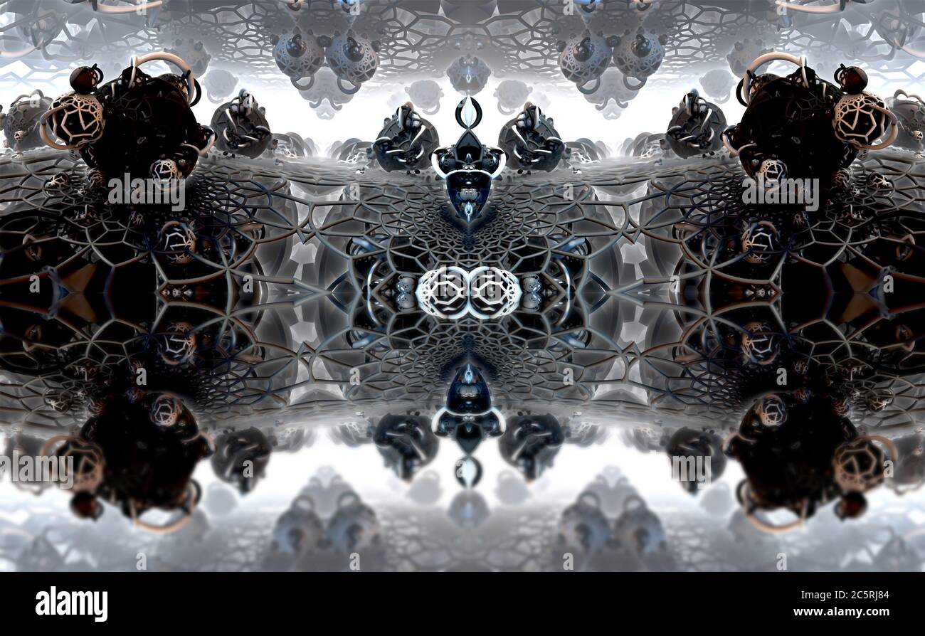 3d illustration of abstract geometric composition ,digital art works ...