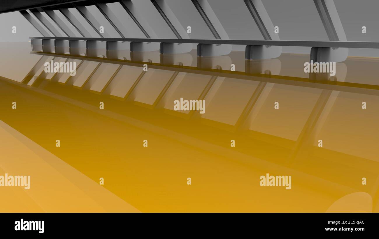 3d Rendering of gray metal Arch Construction . Abstract Architecture ...