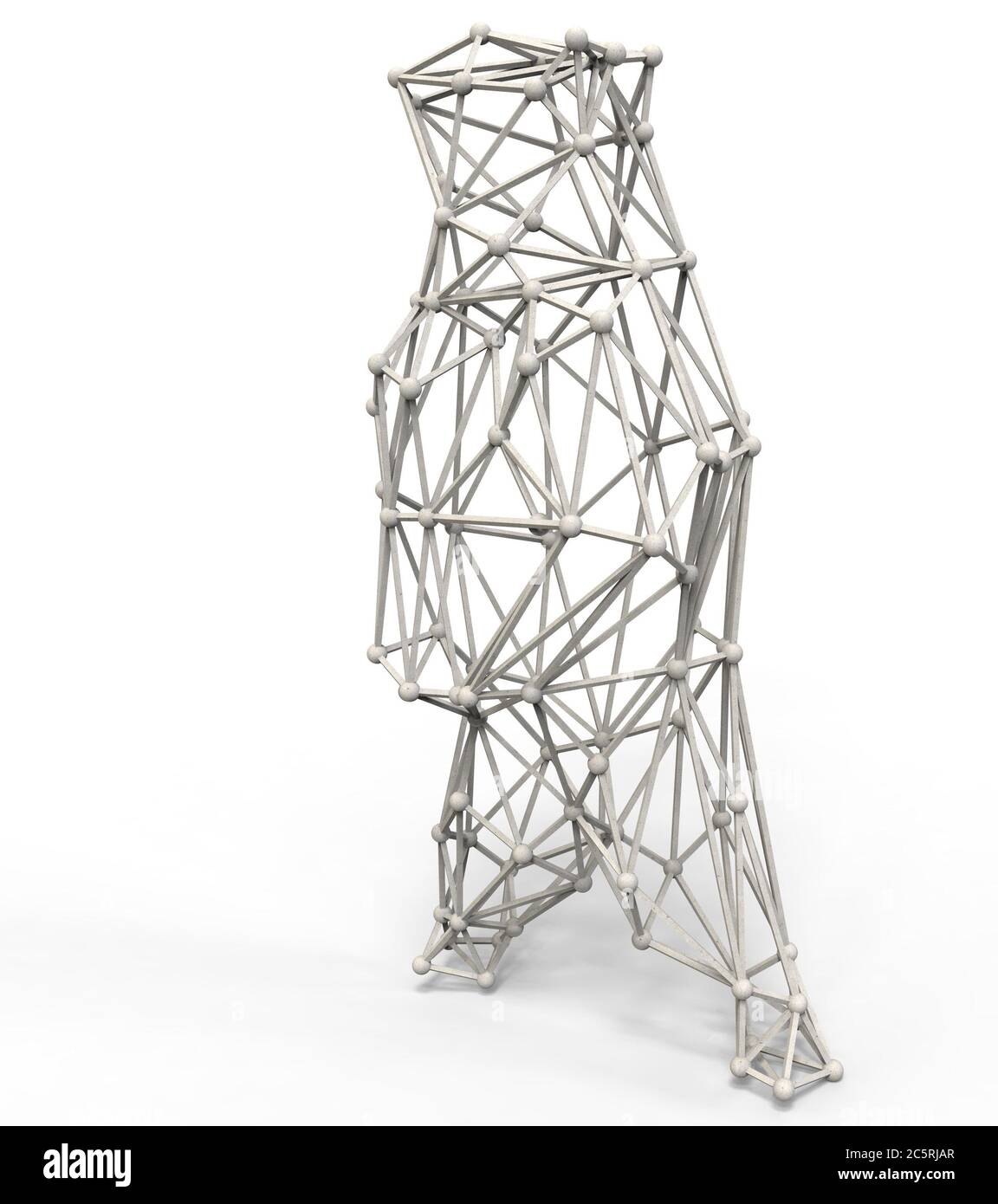 bear polygonal structure and wire frame lattice mesh. 3d render ...