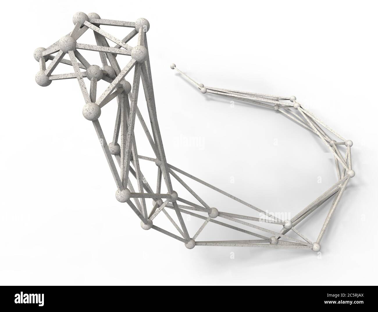 cobra polygonal structure and wire frame lattice mesh. 3d render ...