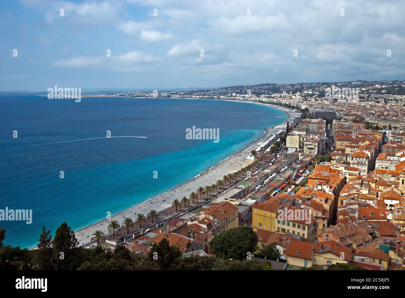 NICE, FRANCE - MAY 31, 2014: Promenade des Anglais and panoramic view ...