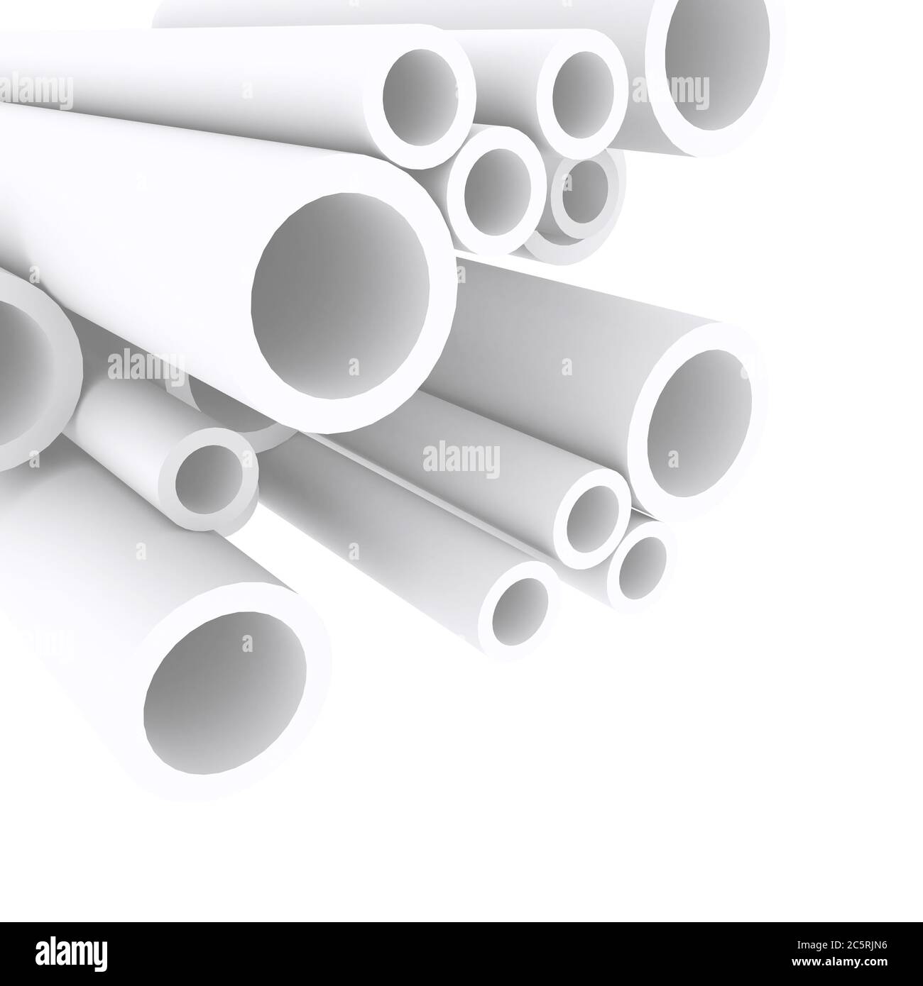 3d render of white pipes isolated on white background Stock Photo - Alamy