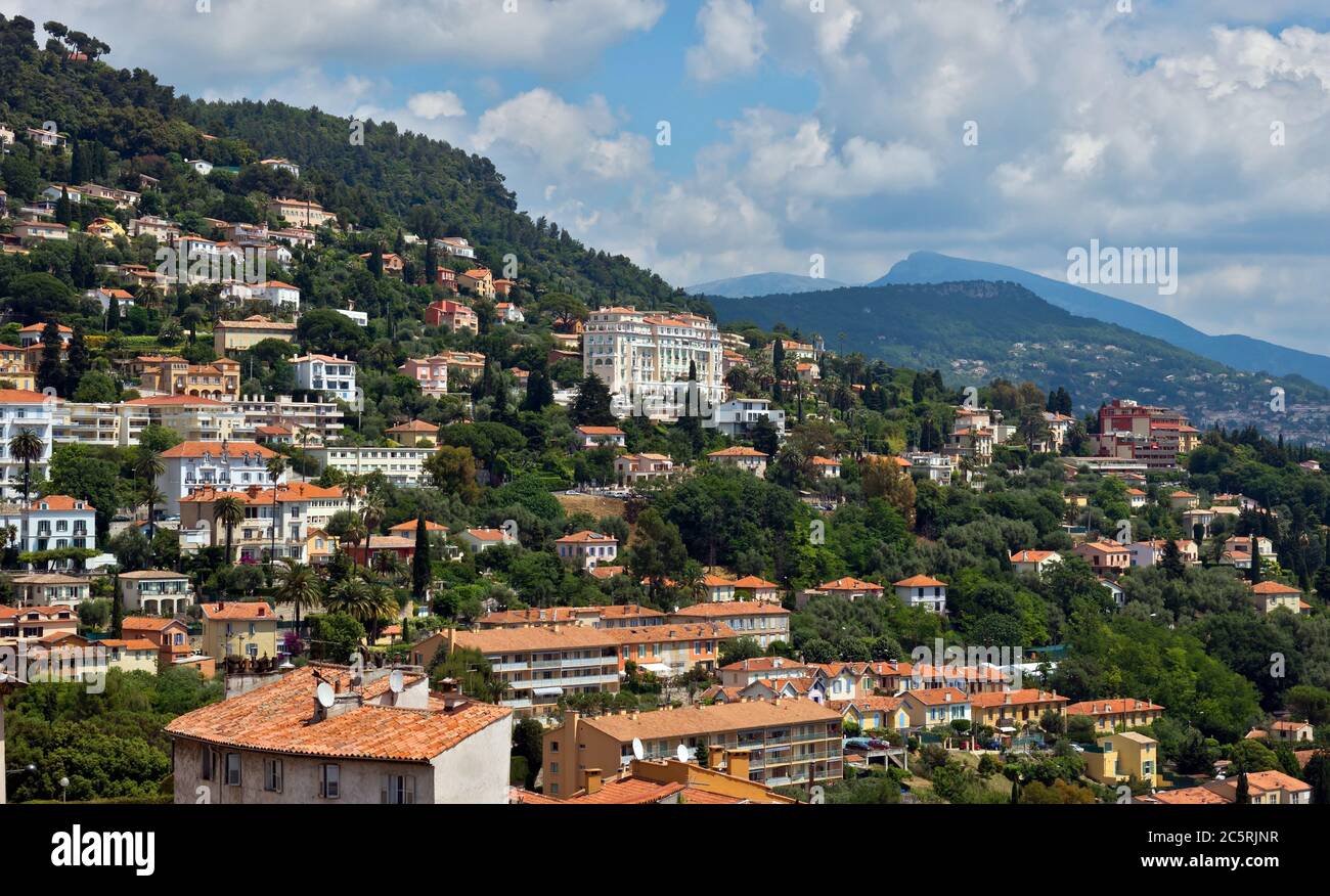 Panoramic view of Grasse Town in the southern France. It is a city in ...