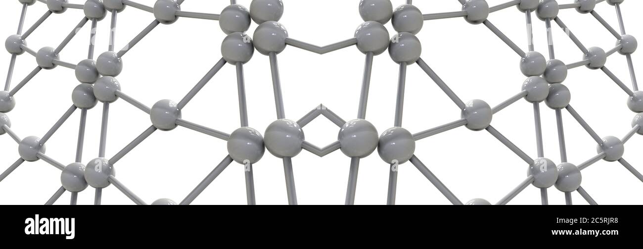 3d render illustration of molecular mesh structure isolated on white ...