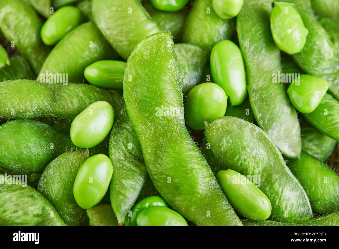 Edamame or soybeans background texture Close up Stock Photo - Alamy