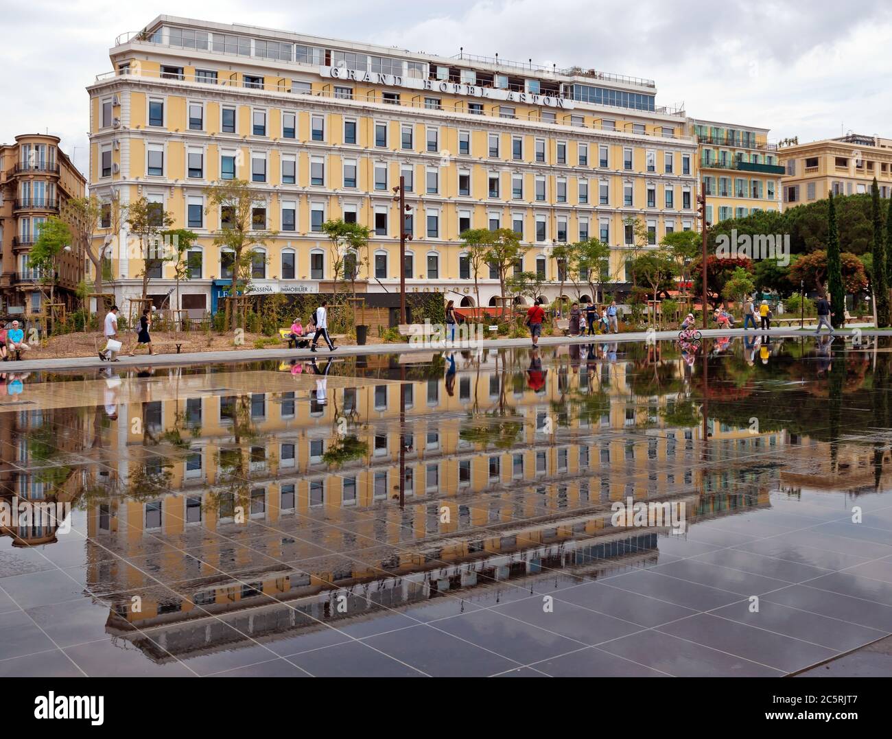 NICE, FRANCE - JUNE 4, 2014: View on the Grand Hotel Aston and Lovely ...