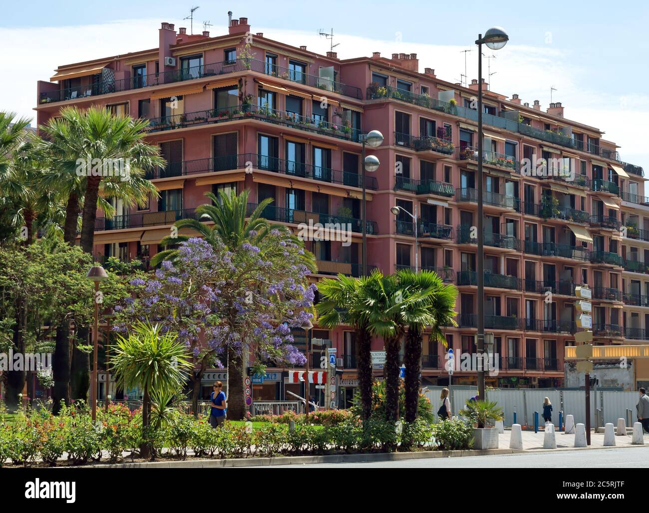 NICE, FRANCE - JUNE 4, 2014: Architecture along Promenade des Anglais ...
