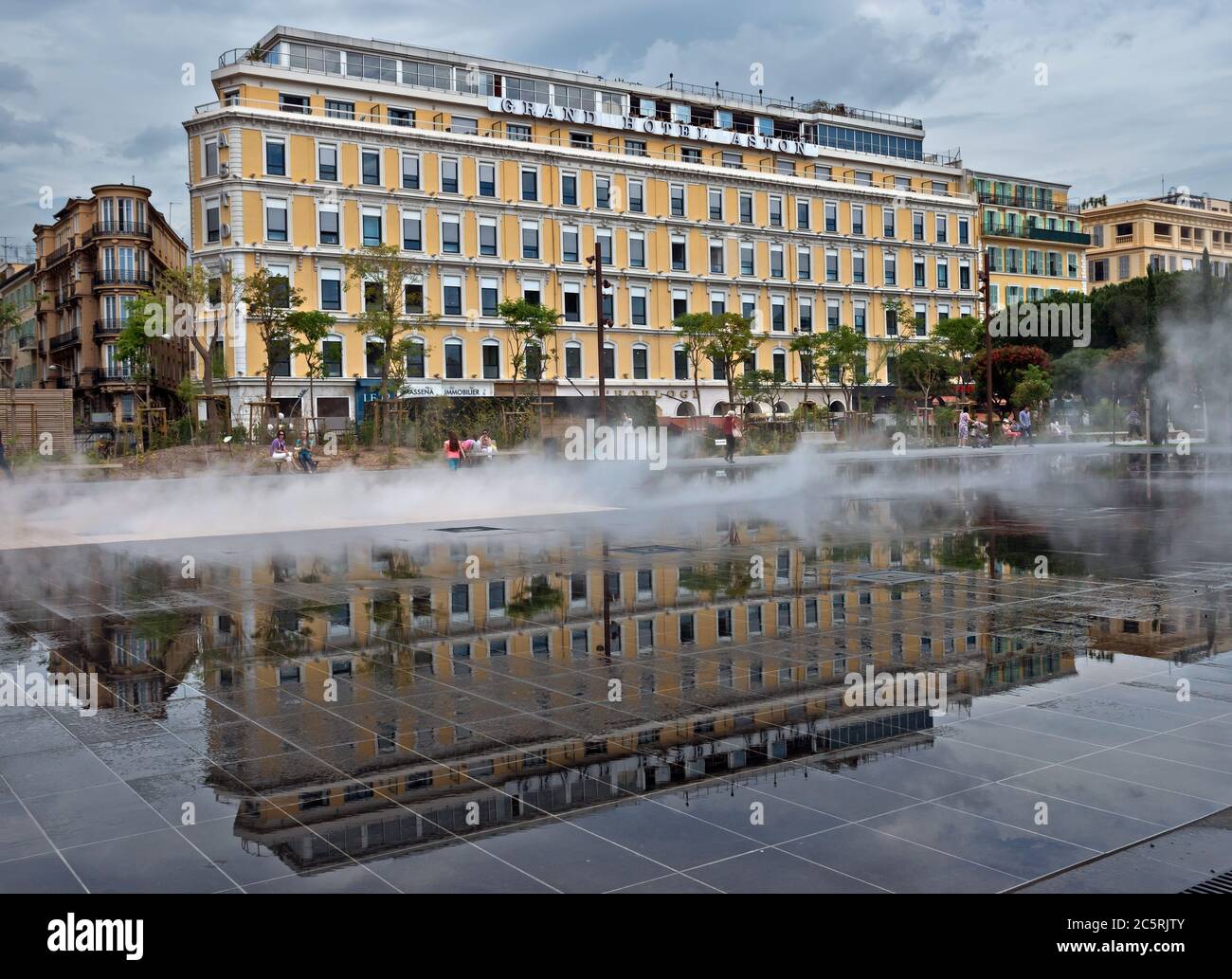 NICE, FRANCE - JUNE 4, 2014: View on the Grand Hotel Aston and Lovely ...