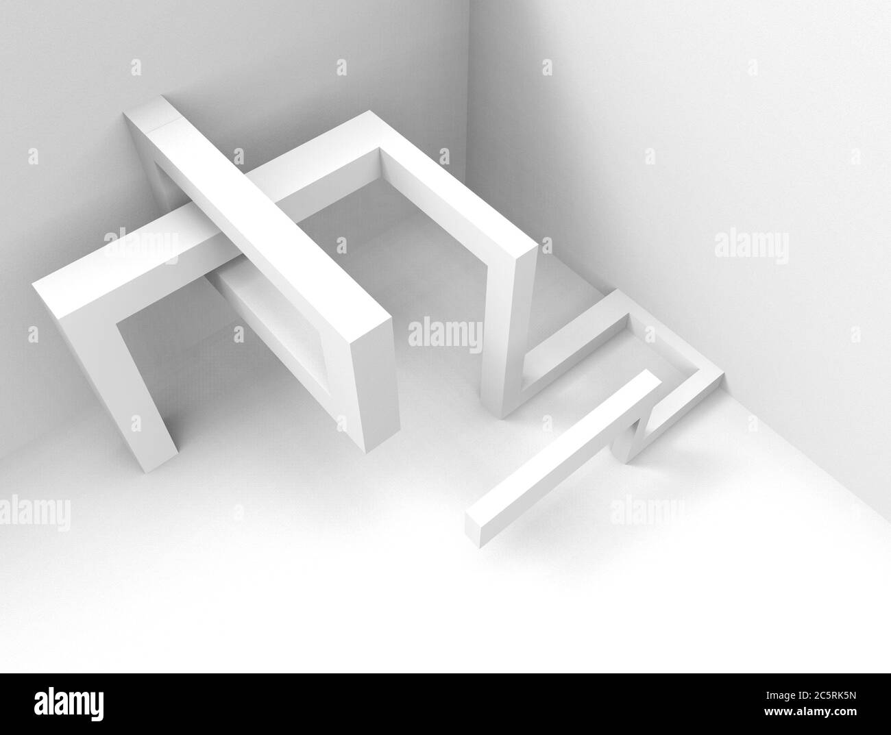 3D render - model of white cubes isolated on white Stock Photo - Alamy