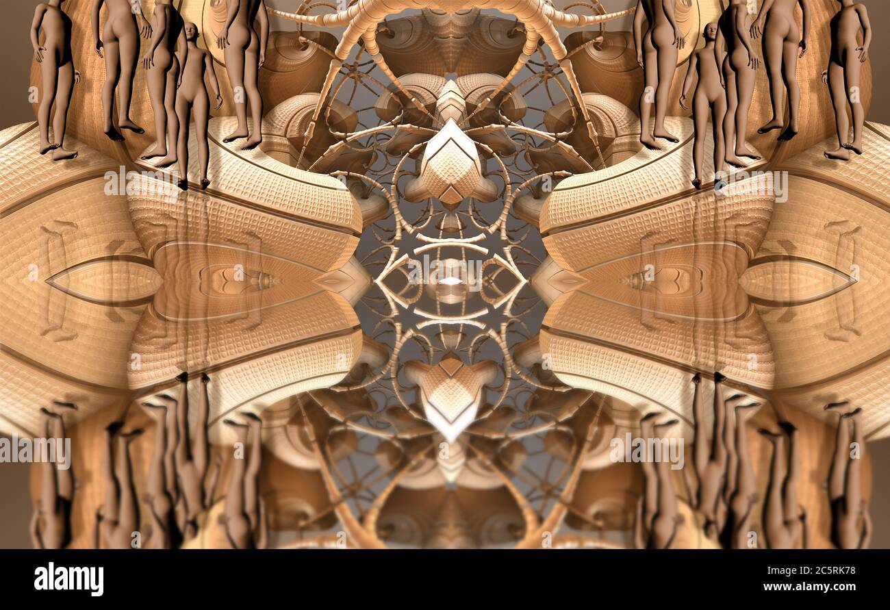 3d illustration of abstract geometric composition ,digital art works ...