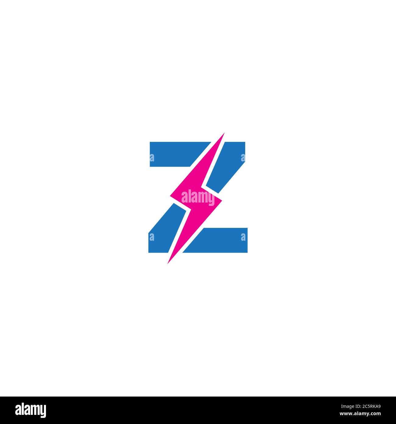 Letter Z Initial Logo Design Template. Alphabet with Thunder Shape Logo ...