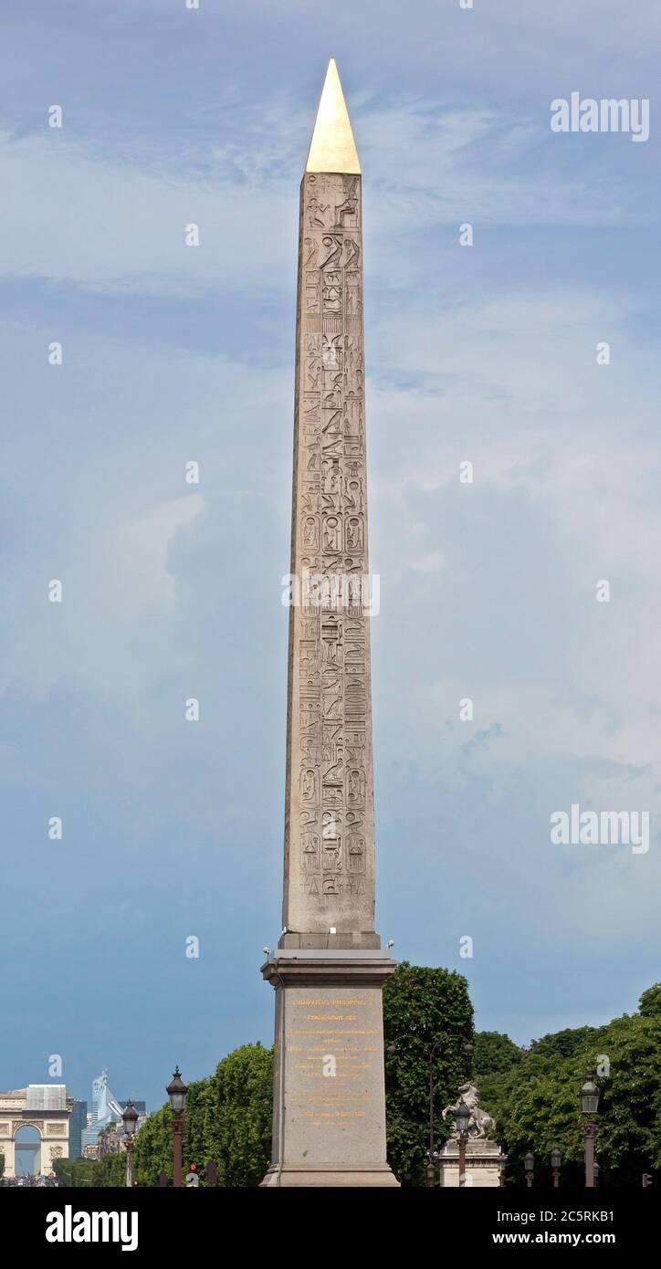 The iconic Obelisk of Luxor, the ancient Egyptian stone monument at the ...