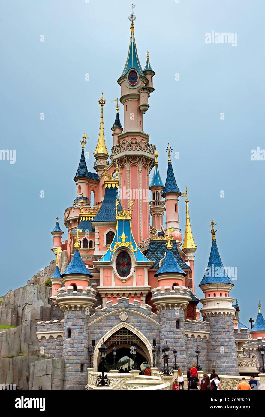 Paris, France - June 10, 2014: Sleeping Beauty Castle in Disneyland ...