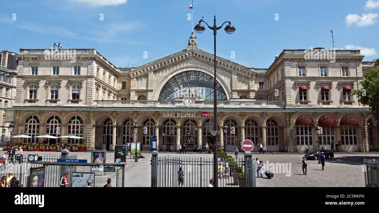 PARIS, FRANCE - JUNE 11, 2014: Gare de L'Est - one of the six large ...