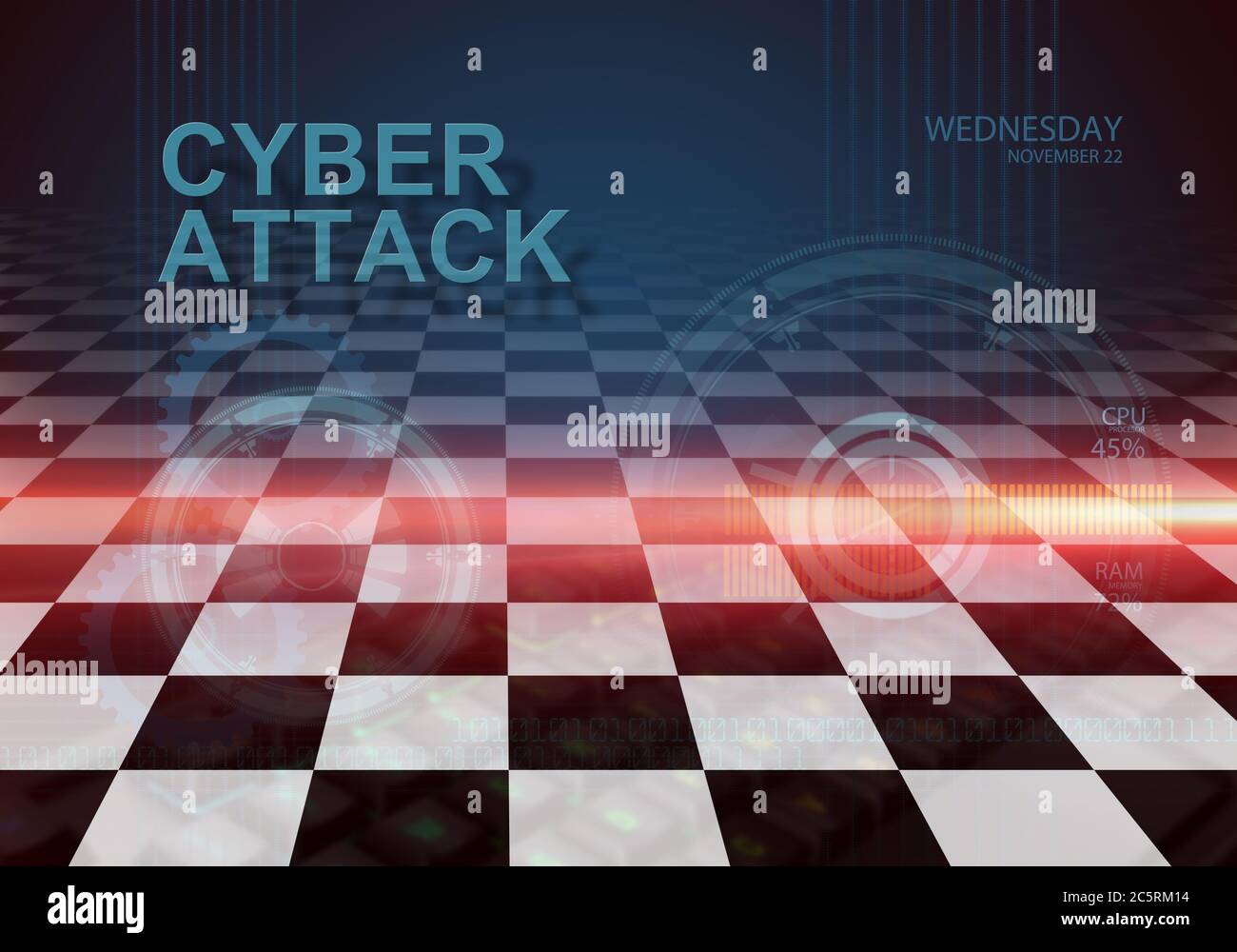 3d rendering of hi tech infographics of cyber attack Stock Photo - Alamy