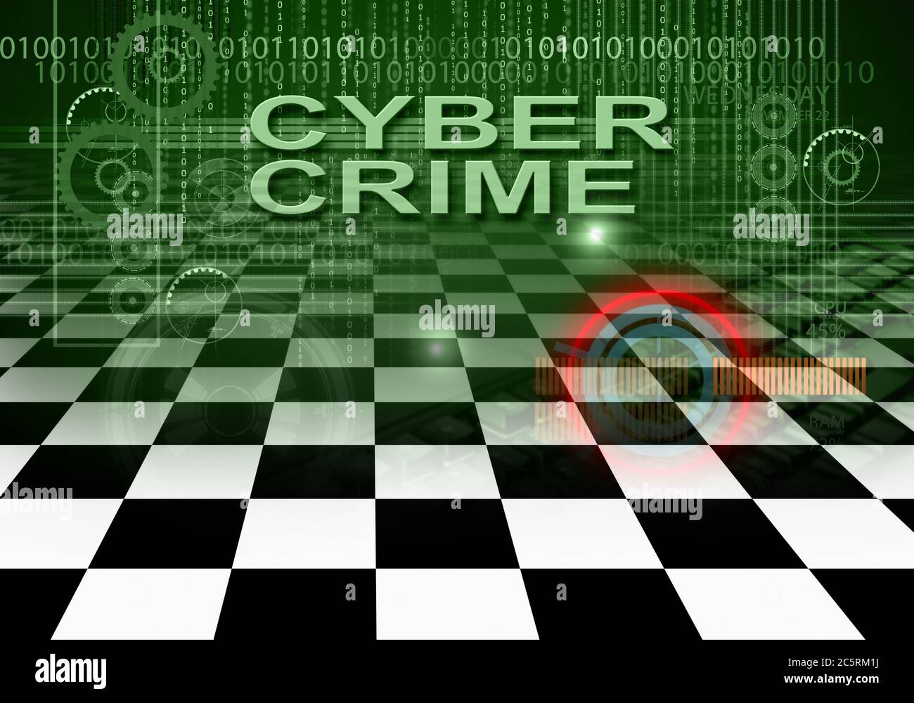 3d rendering of hi tech infographics of cyber crime Stock Photo - Alamy