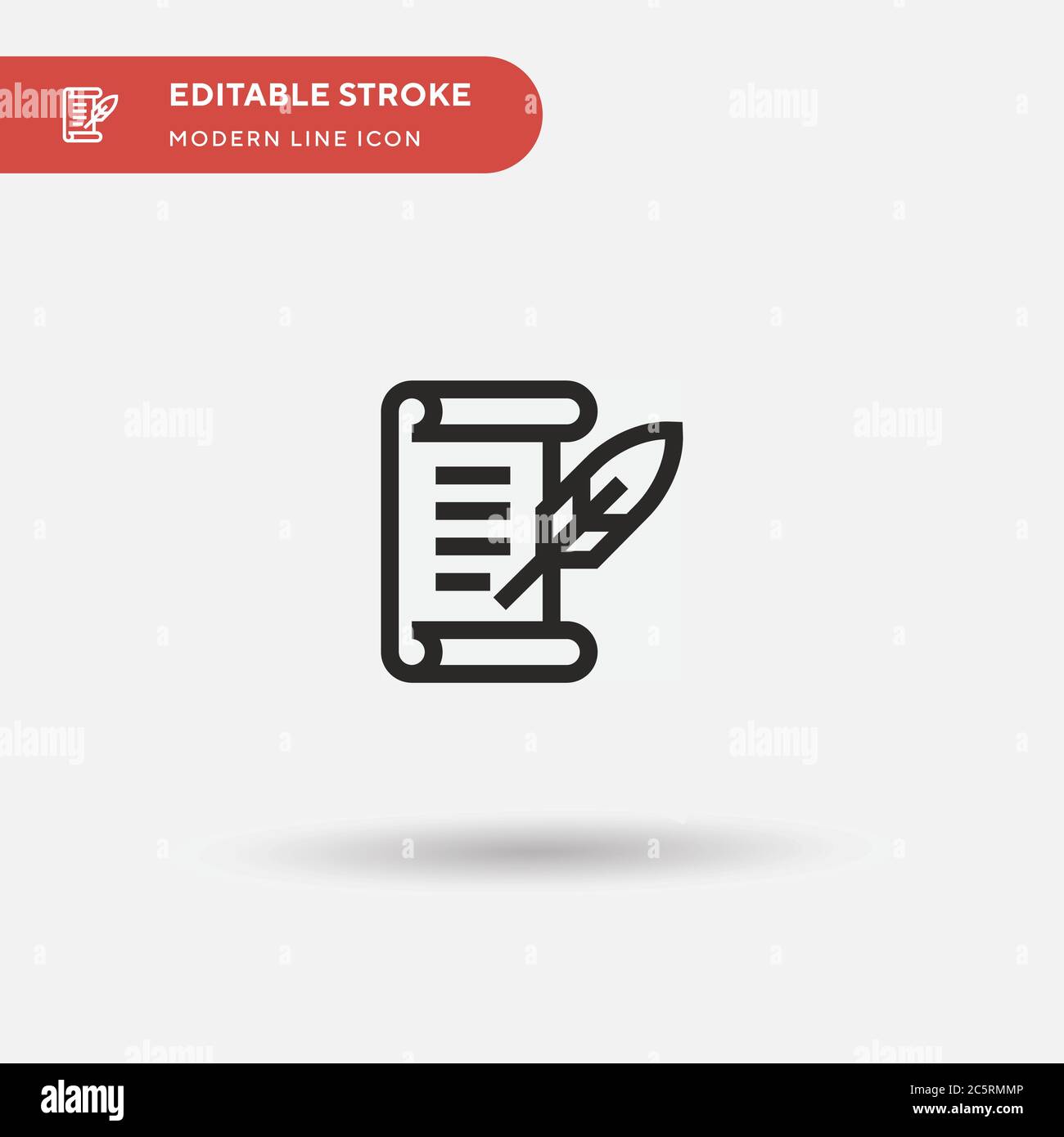 Manuscript Simple vector icon. Illustration symbol design template for ...