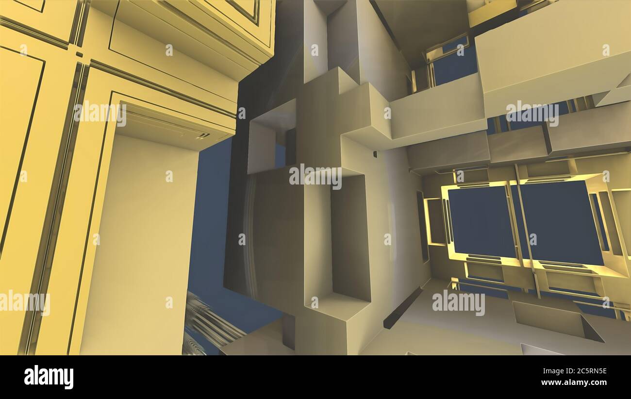 3d illustration of abstract geometric composition ,digital art works ...
