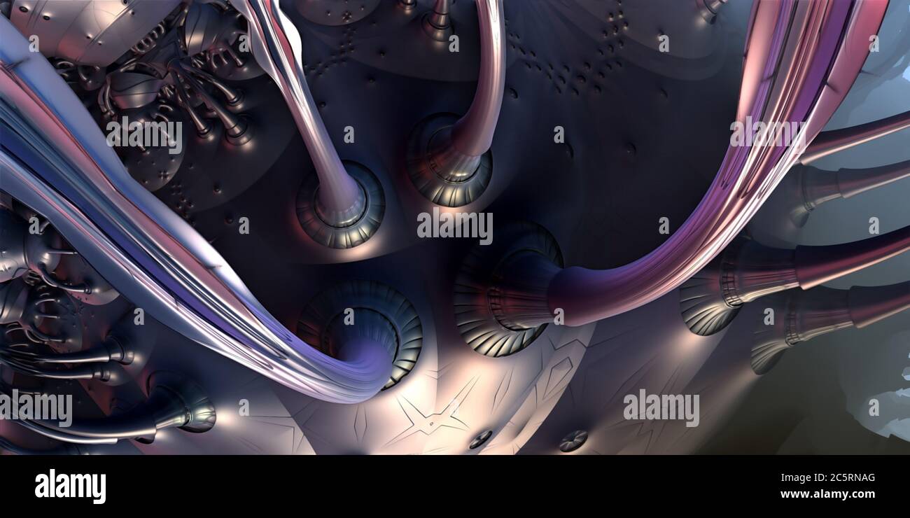 3d illustration of abstract geometric composition ,digital art works ...