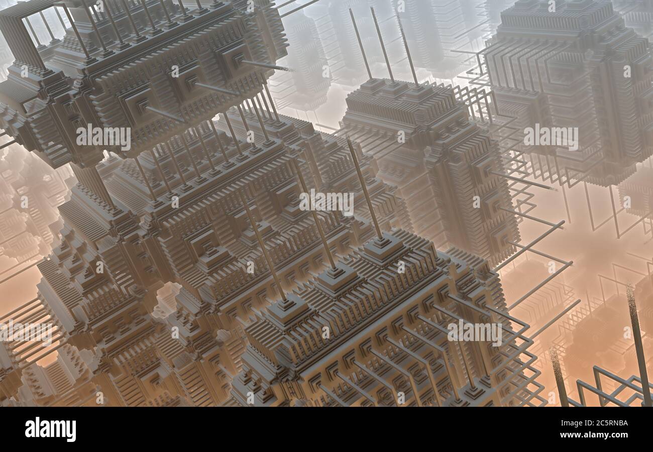 3d illustration of abstract geometric composition ,digital art works ...