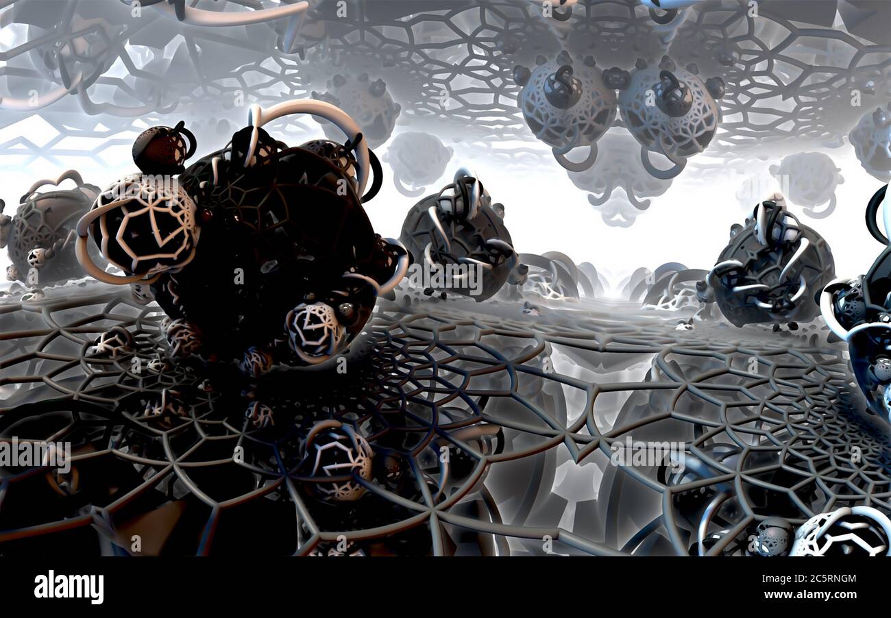 3d illustration of abstract geometric composition ,digital art works ...