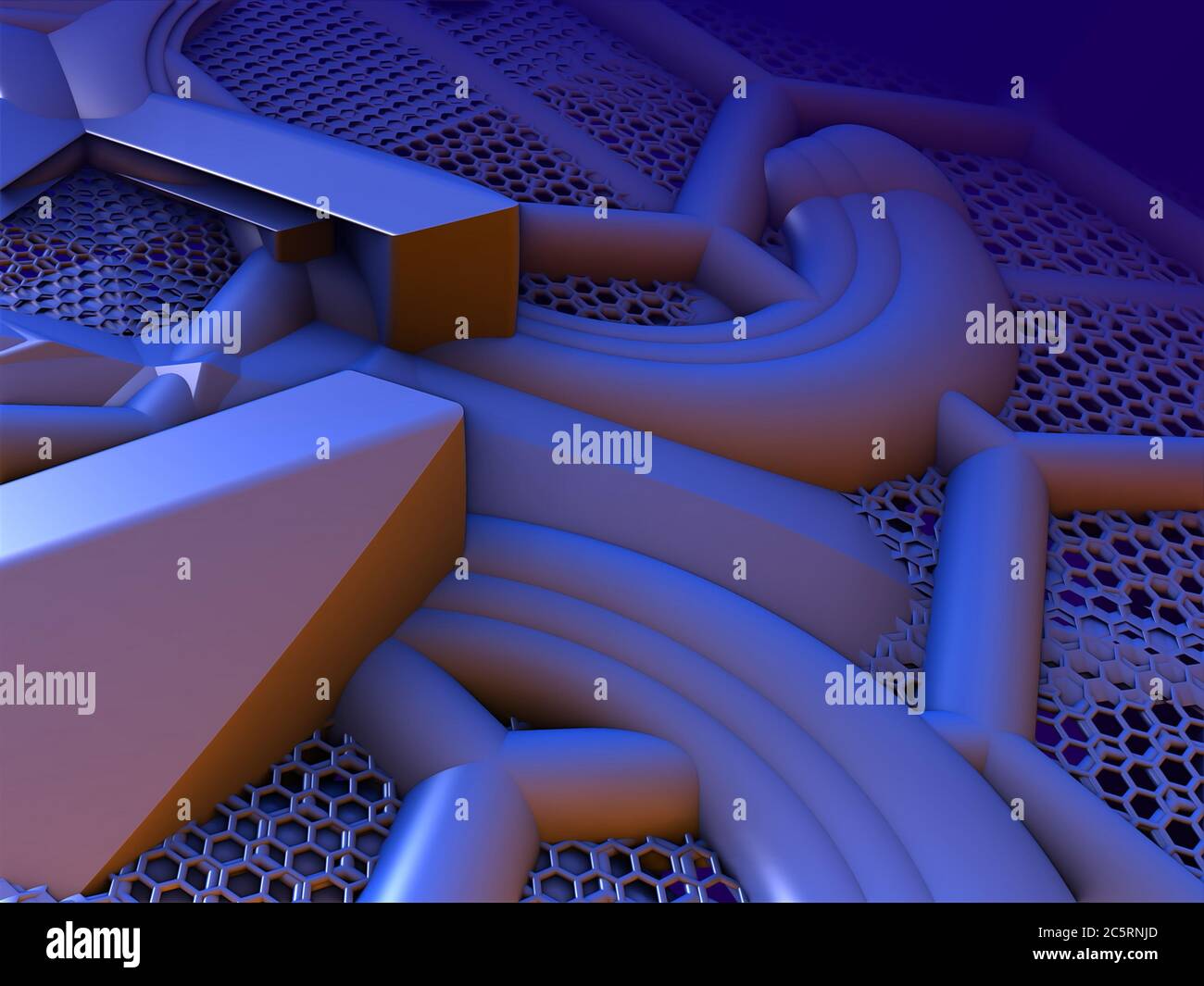 3d illustration of abstract geometric composition ,digital art works ...