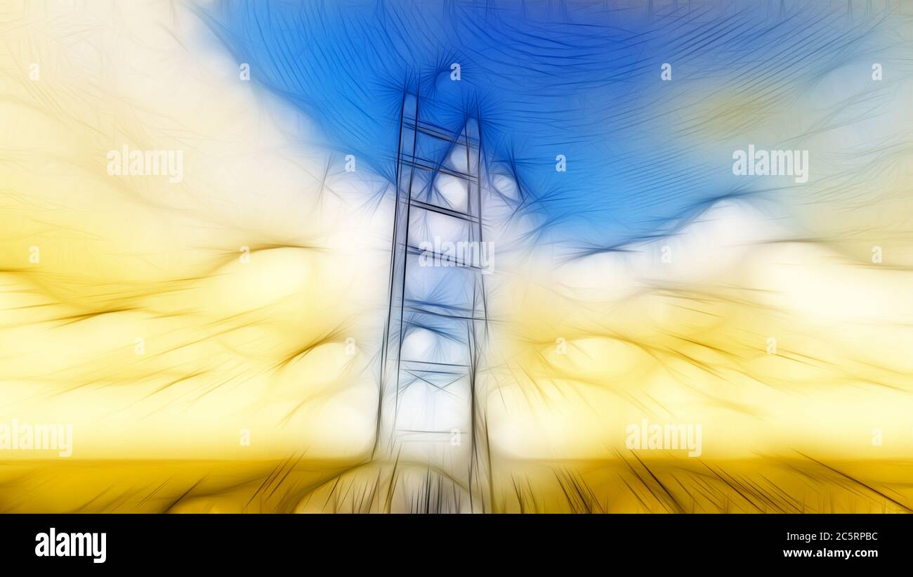 Ladders showing the pathway to the top Stock Photo - Alamy