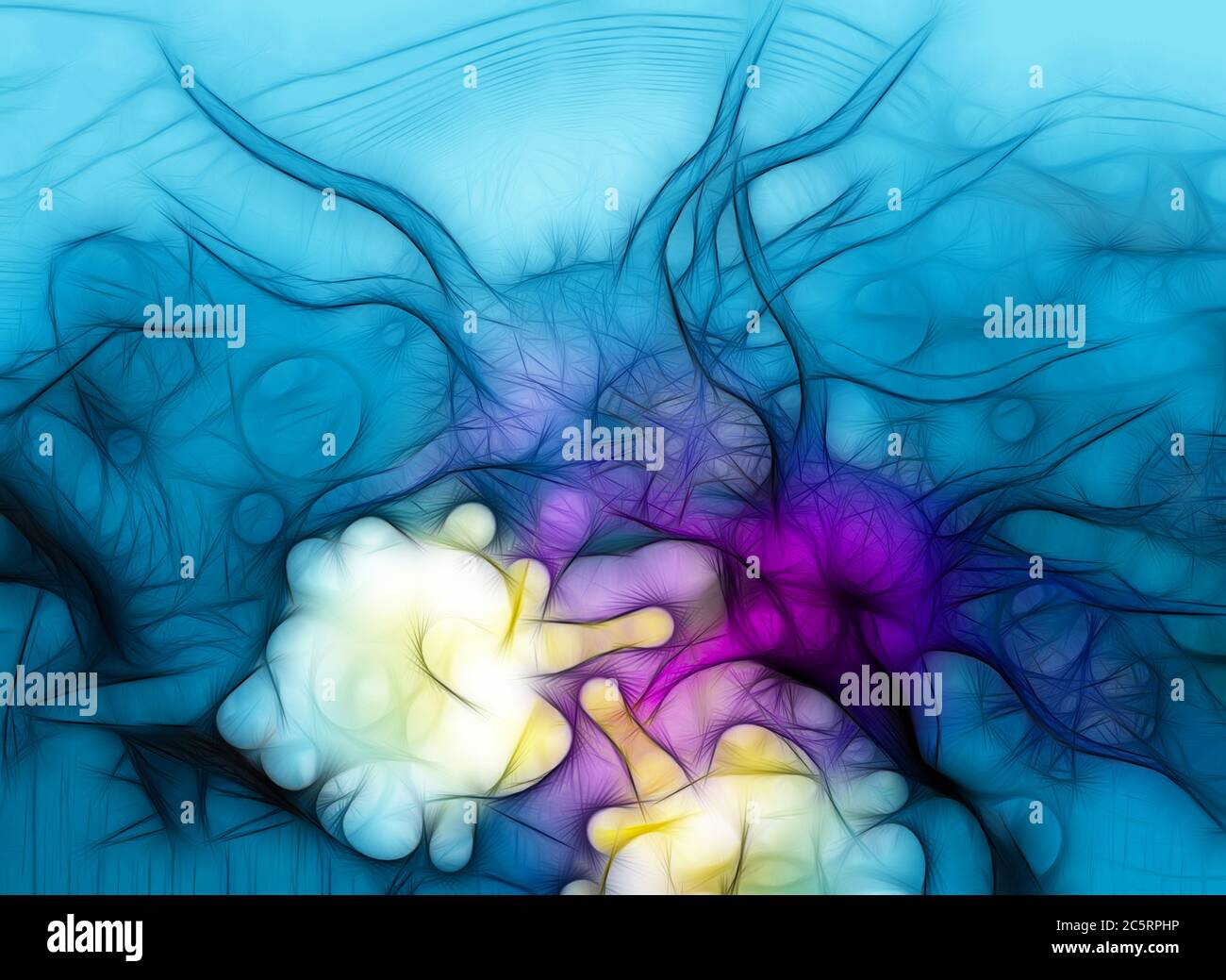 cancer cell made in 3d software Stock Photo - Alamy