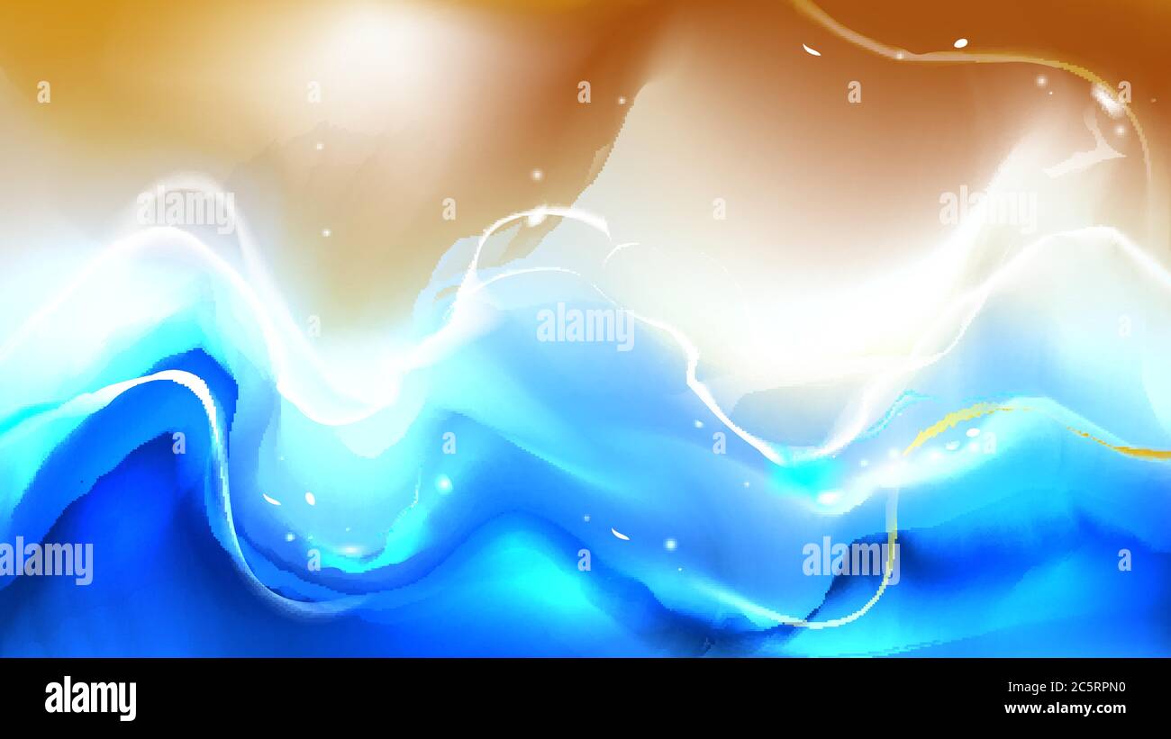 Colorful Abstract Ocean Painting Background. Trendy Wallpaper. Style ...