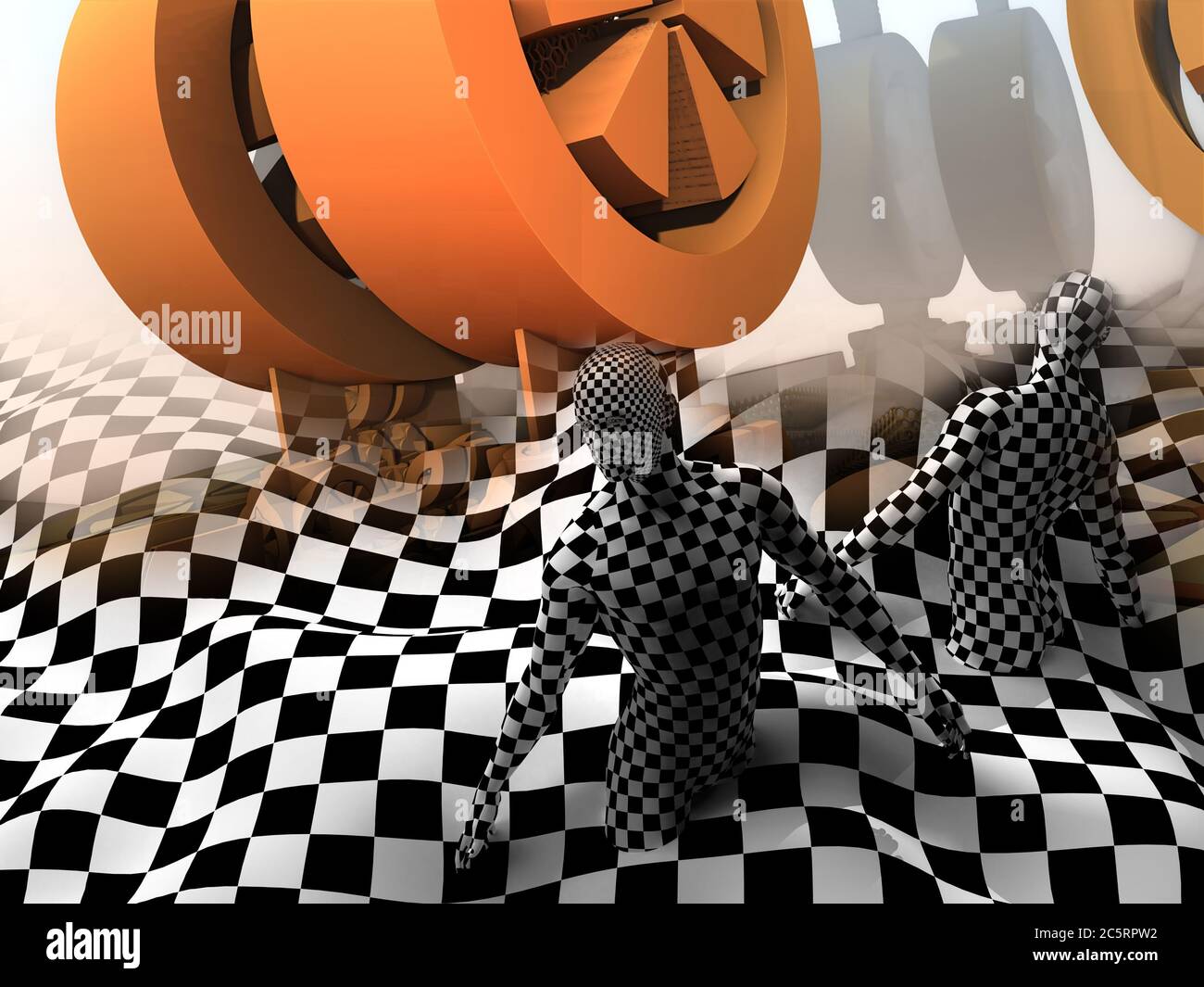 abstract geometric composition 3d illustration Stock Photo - Alamy