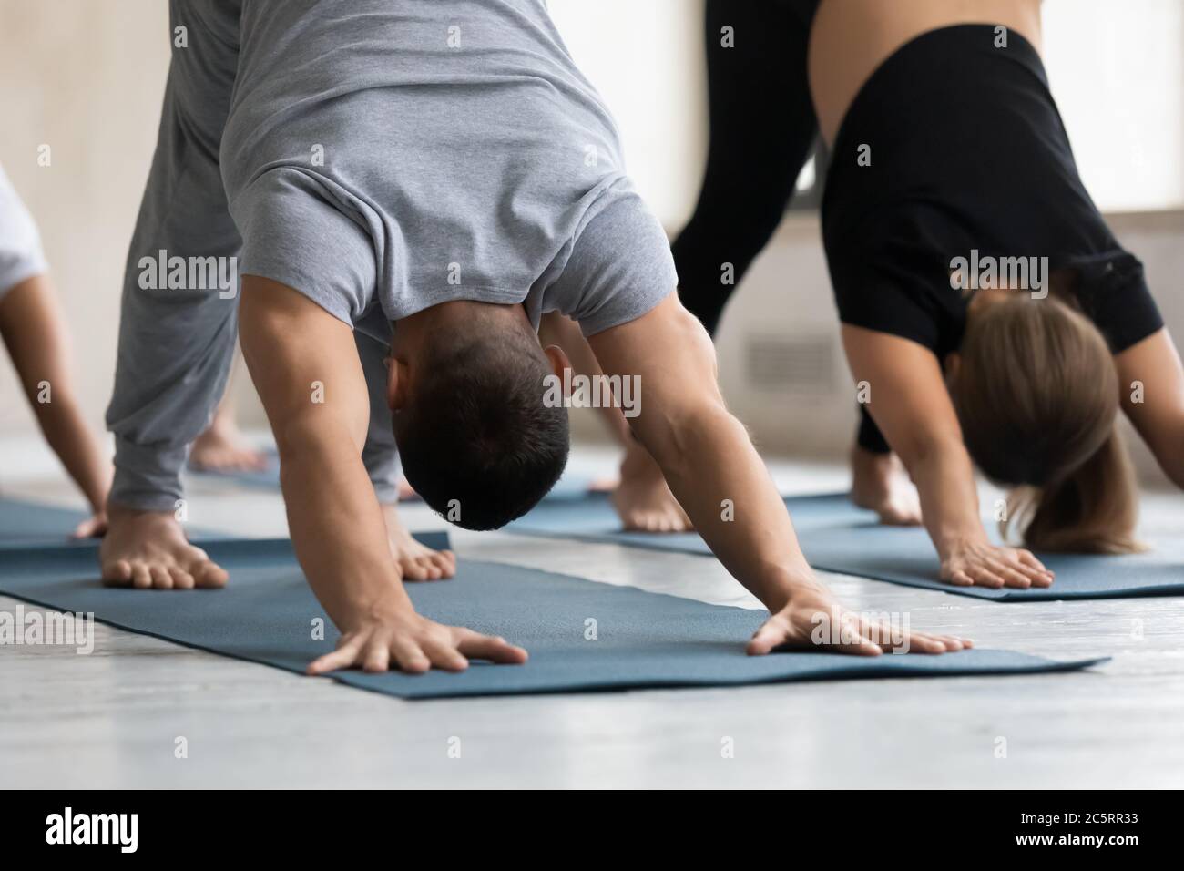 Downward facing dog man hi-res stock photography and images - Alamy