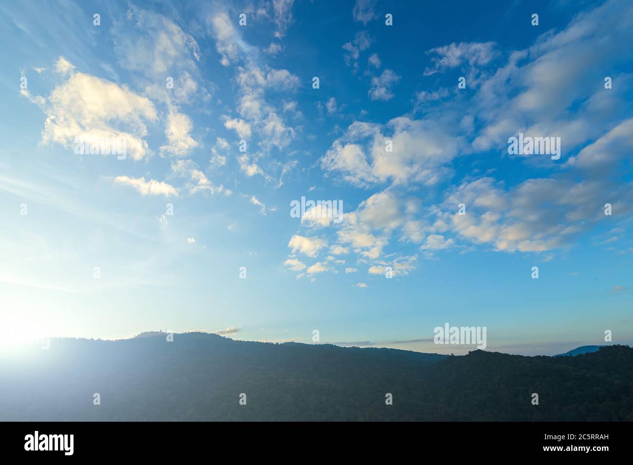 Top view landscape mountain and blue sky and beautiful clouds Stock ...