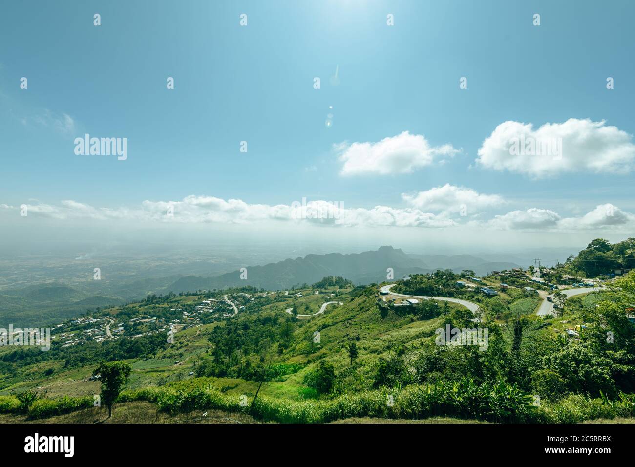Top view landscape mountain and blue sky and beautiful clouds Stock ...