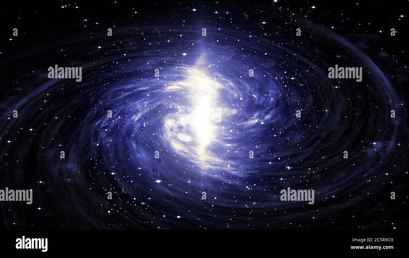 Spiral Galaxy in deep spcae, 3D illustration Stock Photo - Alamy
