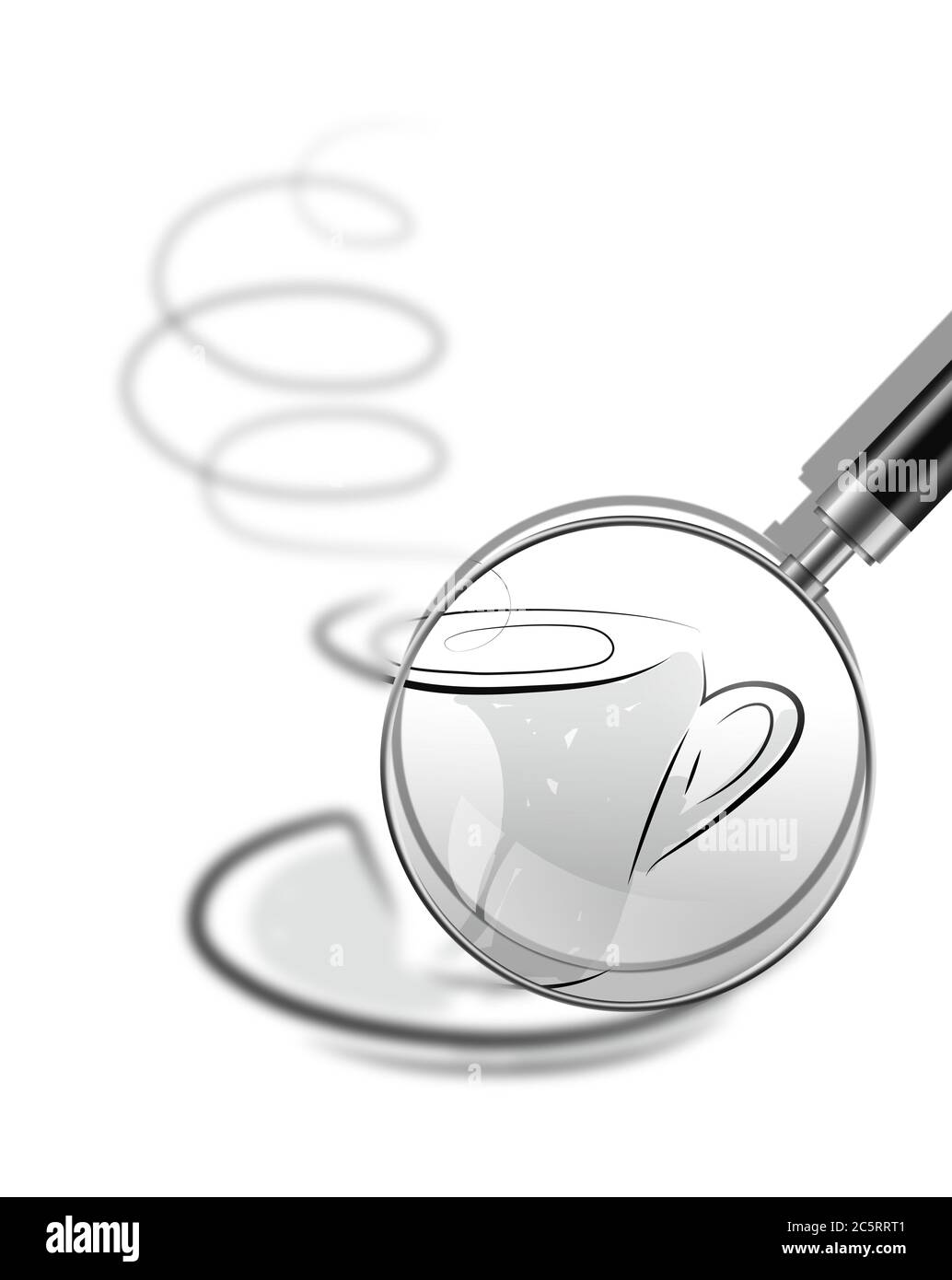 sketch illustration - cup of coffee made in 2d software Stock Photo - Alamy