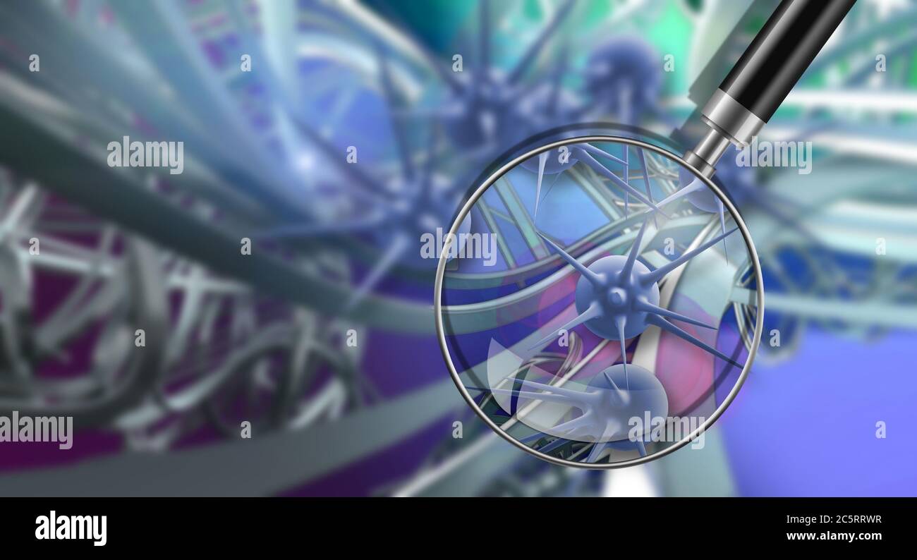 Computer virus represented with blue cyber attacking bacteria Stock ...